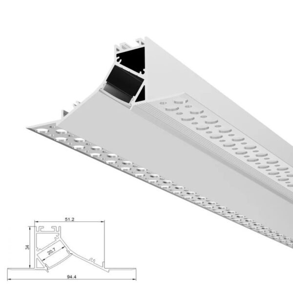 ARC-WWPB 2 Metre Wall Washing Plaster-in Aluminium Profile (White) | ArcLED