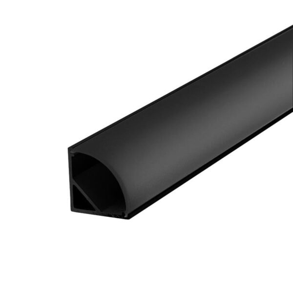 ARC-B-EM 2 Metre Rounded Corner Profile with Black Diffuser (Black ...