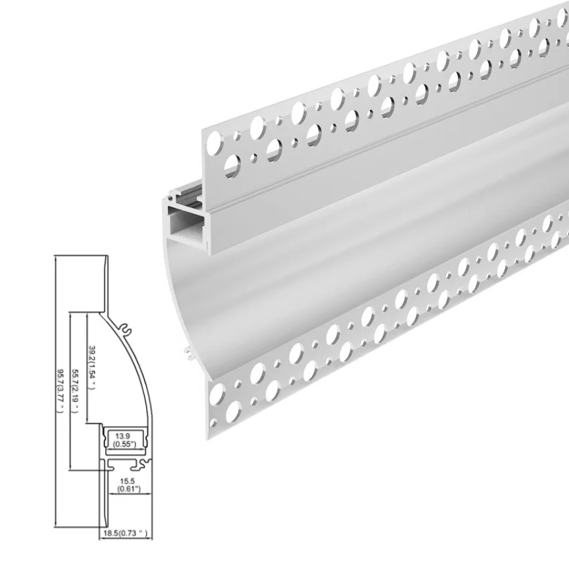ARC-SWPB Single Wing 10.5mm Plaster in LED Profile Including Diffuser ...