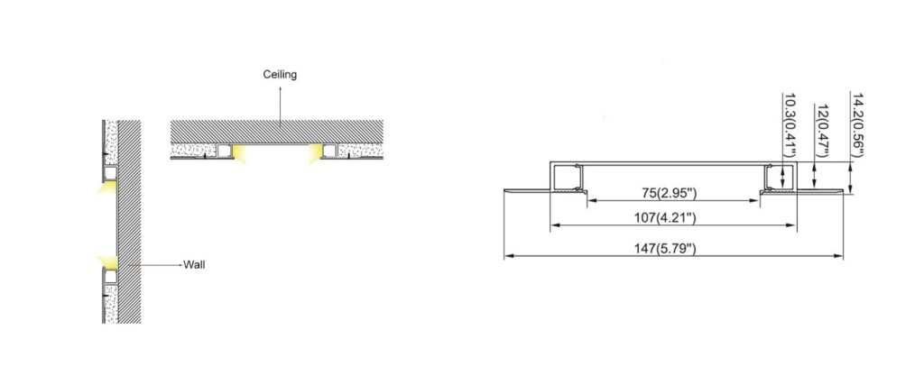 3 Metre Double Shadow Gap Profile (White) | ArcLED
