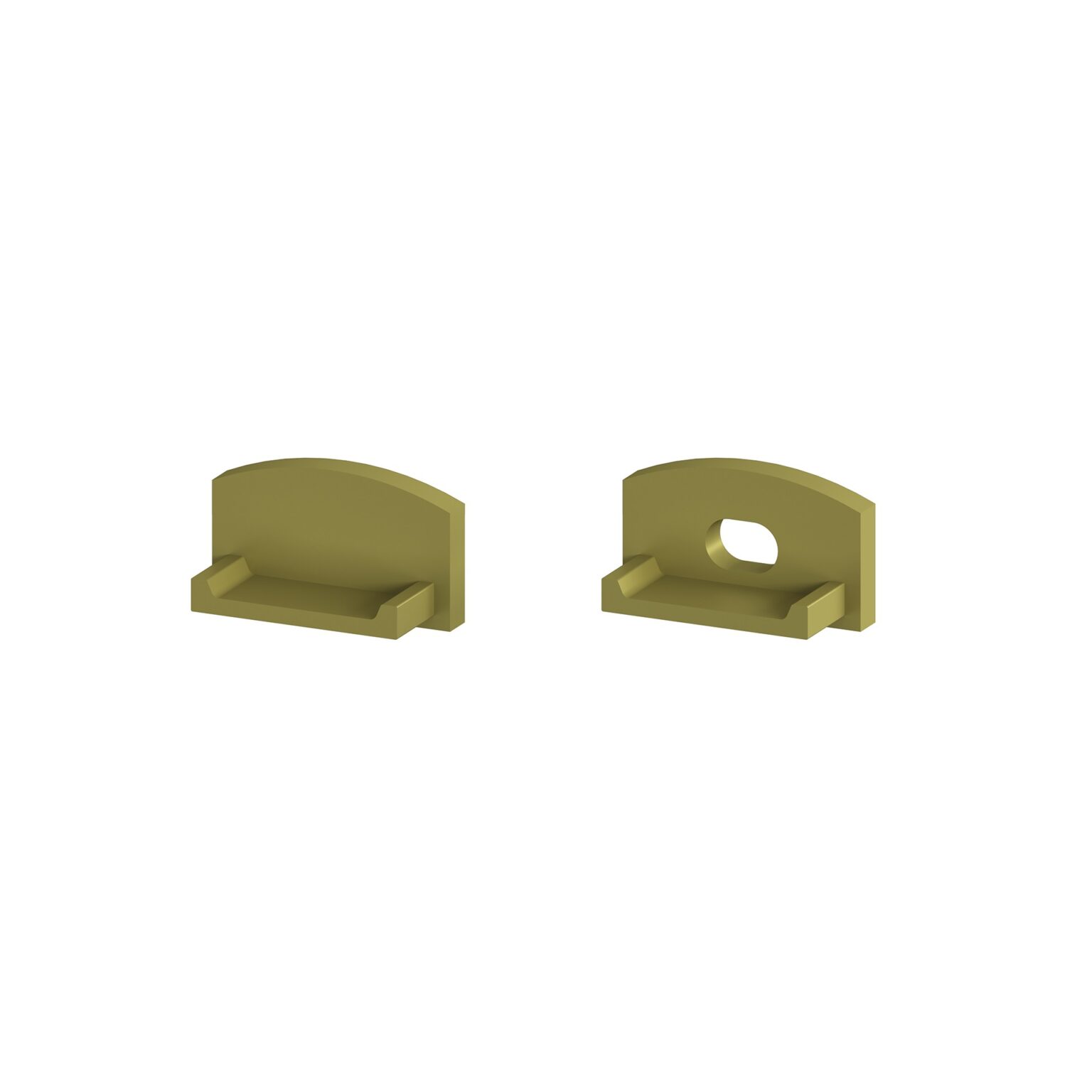 Pair of End Caps for Arc LED Flat Profile (Gold) | ArcLED